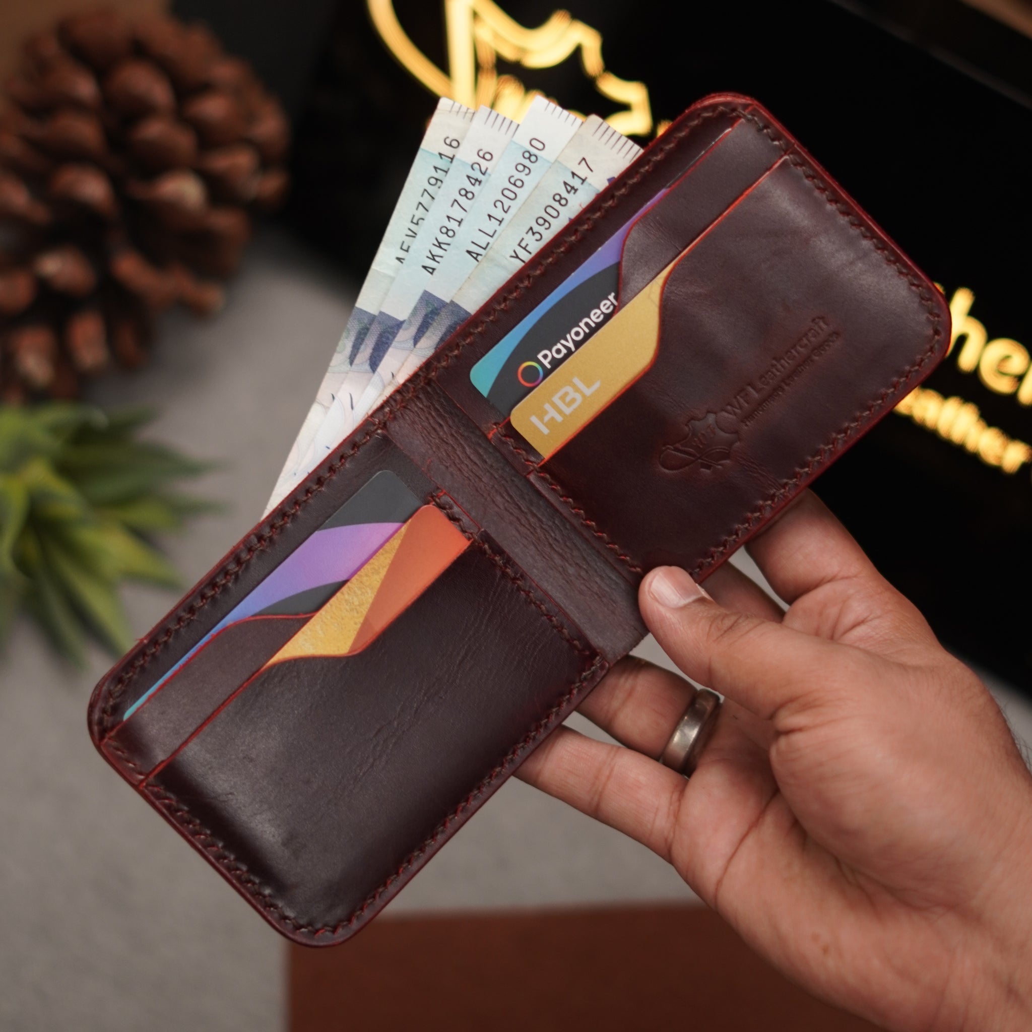 Pure leather wallet - handmade leather wallet in pakistan - men's ...